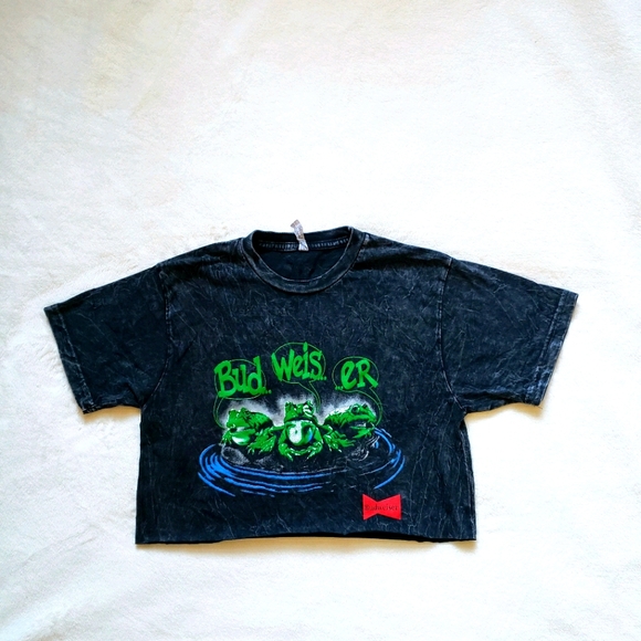 Tops | Vintage 9s Budweiser Frogs Crop Top | Poshmark
